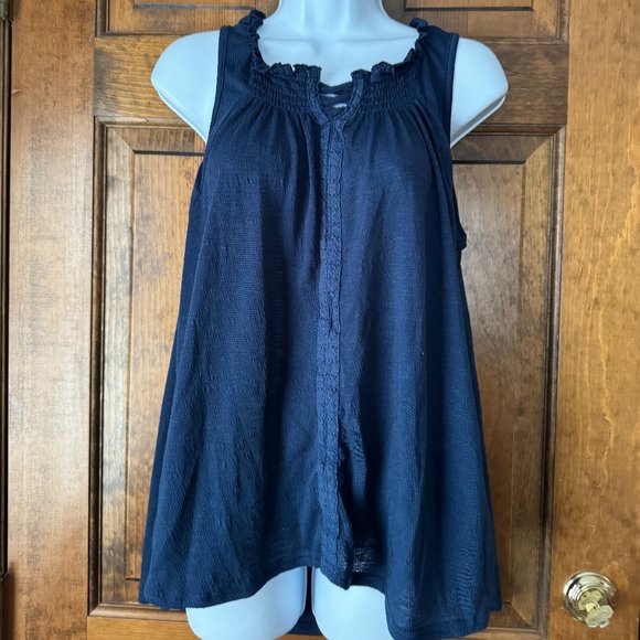 New York Laundry | Tops | New York Laundry Navy Blue Tank Wsmocking ...